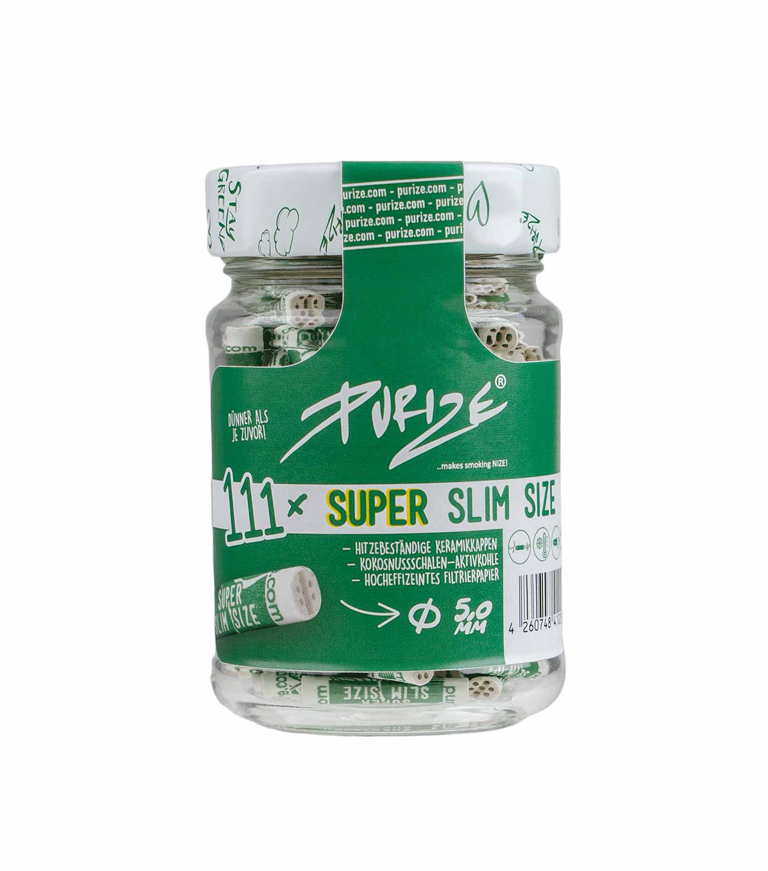 111 SUPER Slim Size Aktivkohlefilter - Purize | Weedo